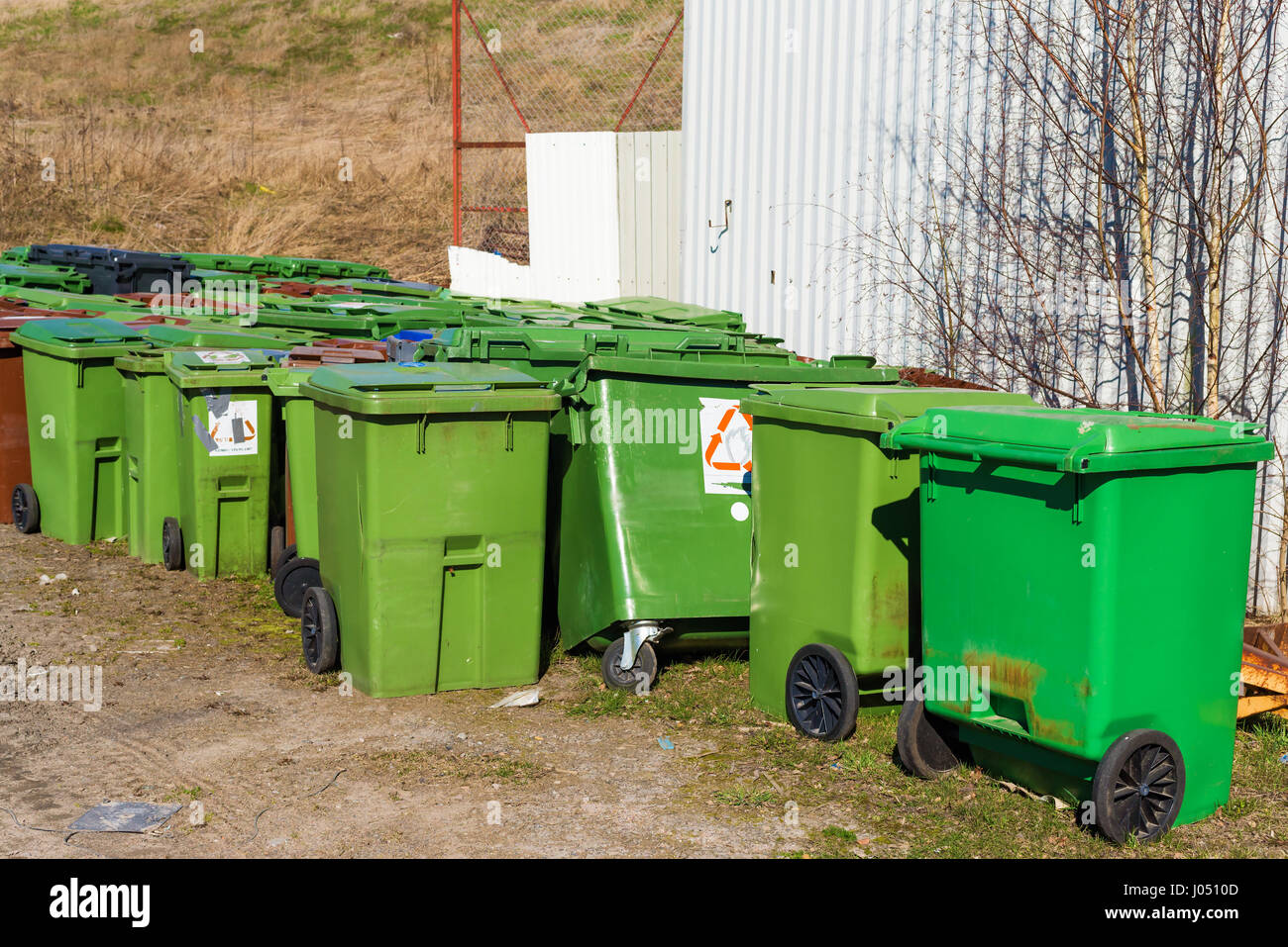 Ronneby, Sweden - March 27, 2017: Documentary of public waste station ...