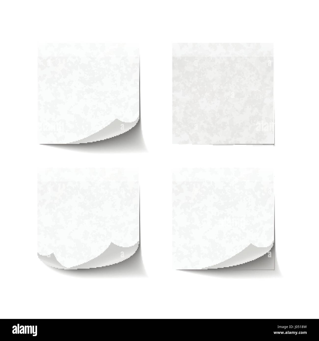 Set of blank sticky notes isolated on white background Stock Vector ...