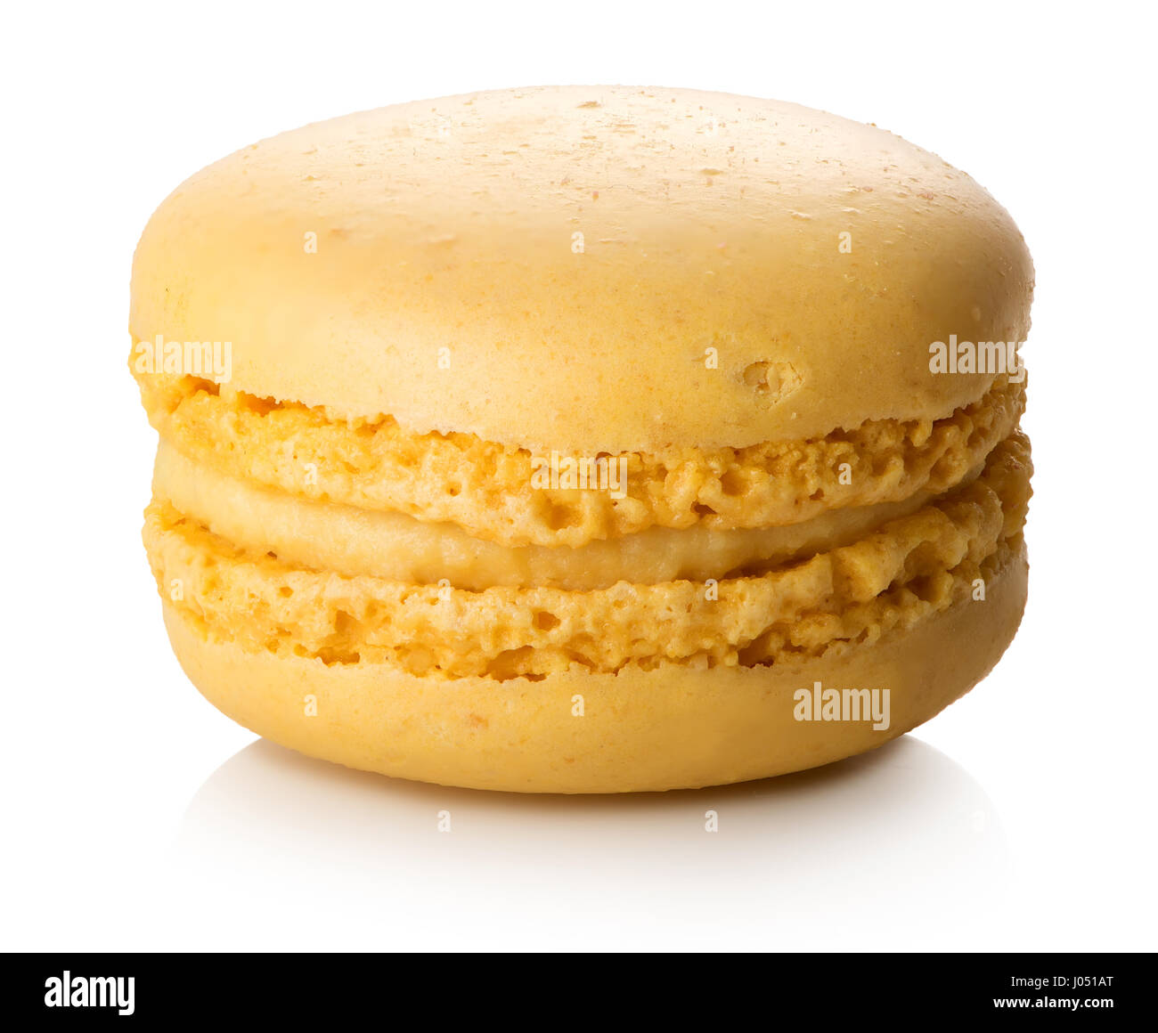 Lemon macaron isolated on a white background Stock Photo - Alamy