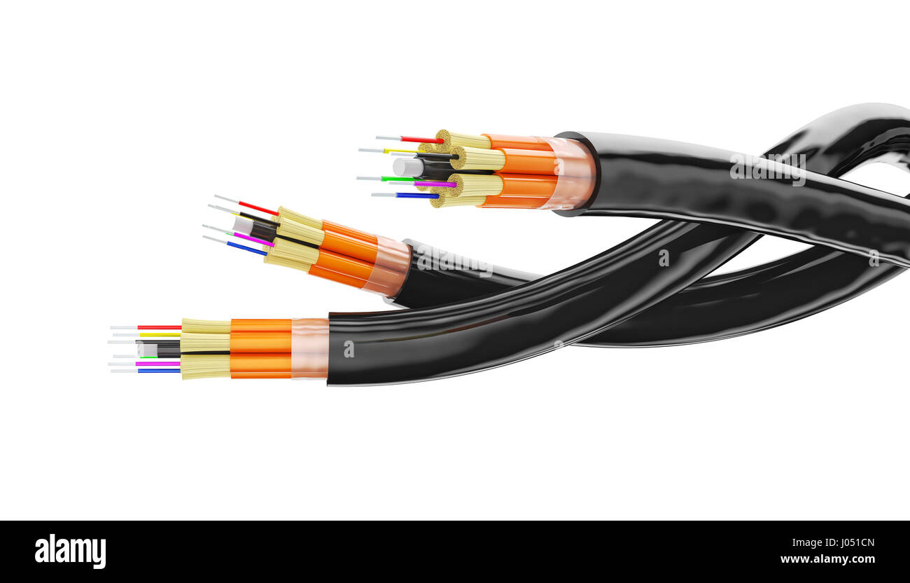 optical fiber concept 3d rendering image isolated on white background ...