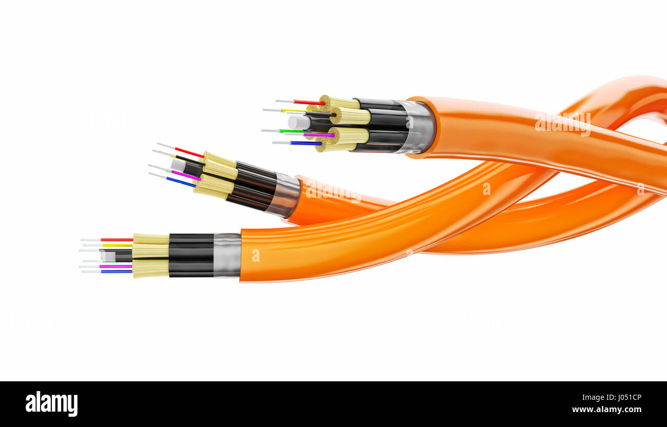 optical fiber concept 3d rendering image isolated on white background ...