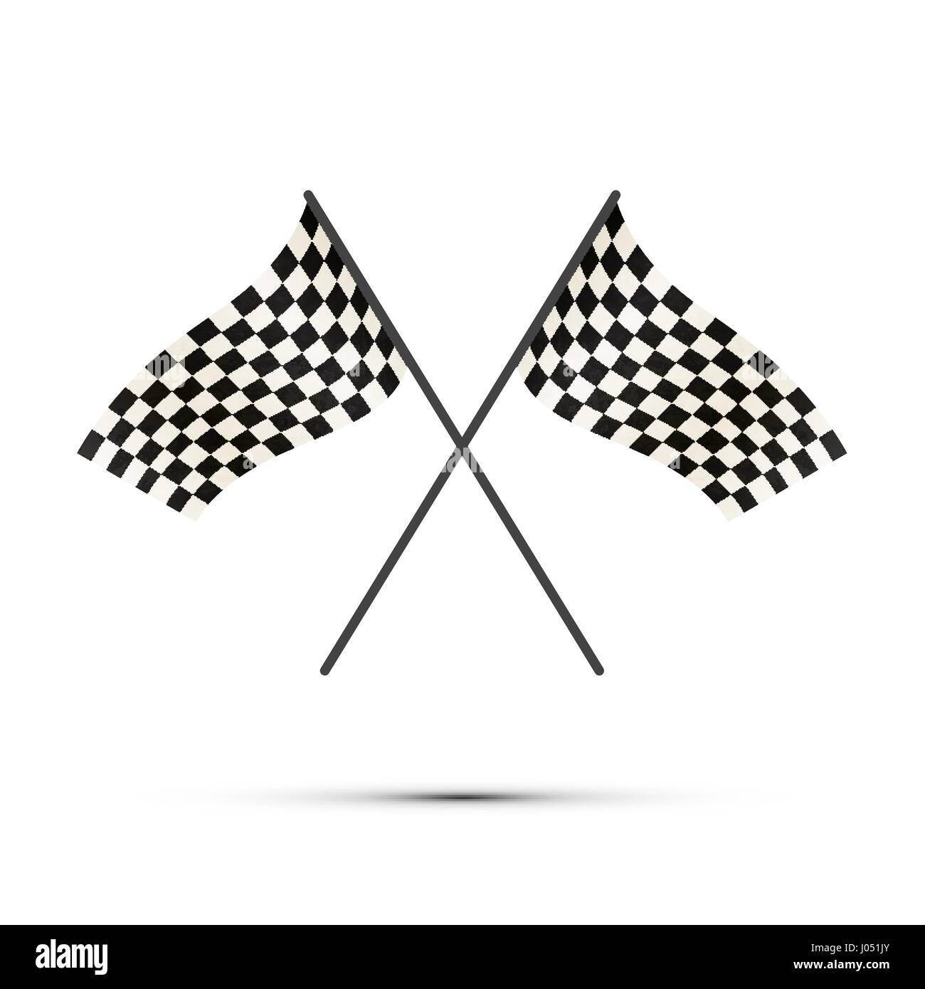 Two crossed finish flags with shadow isolated on white Stock Vector ...