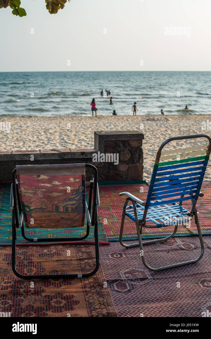 Local people on the beach of the village Keb, Cambodia, Asia Stock ...