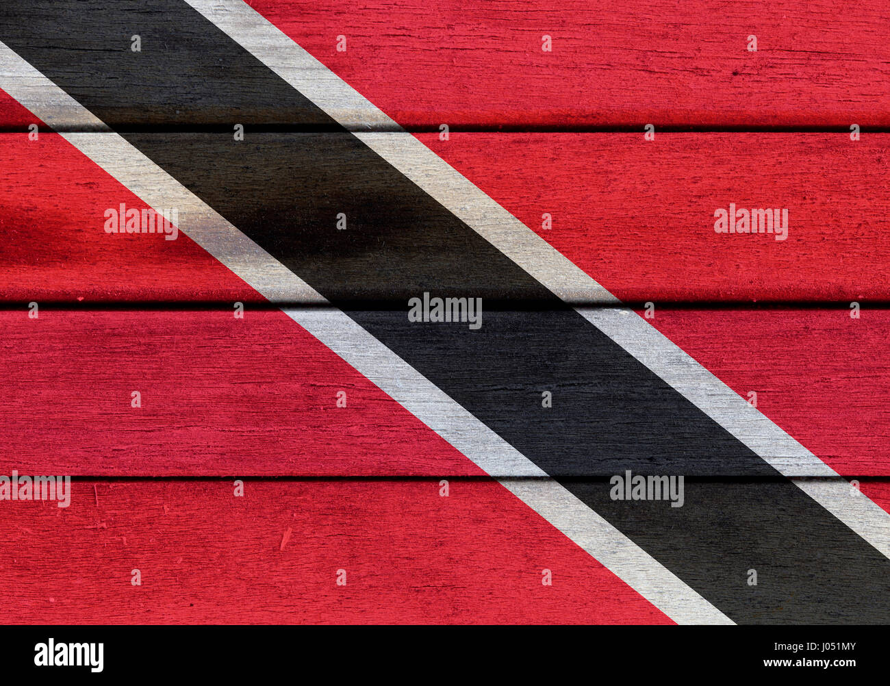Illustration of Trinidad and Tobago flag over a wooden textured surface ...