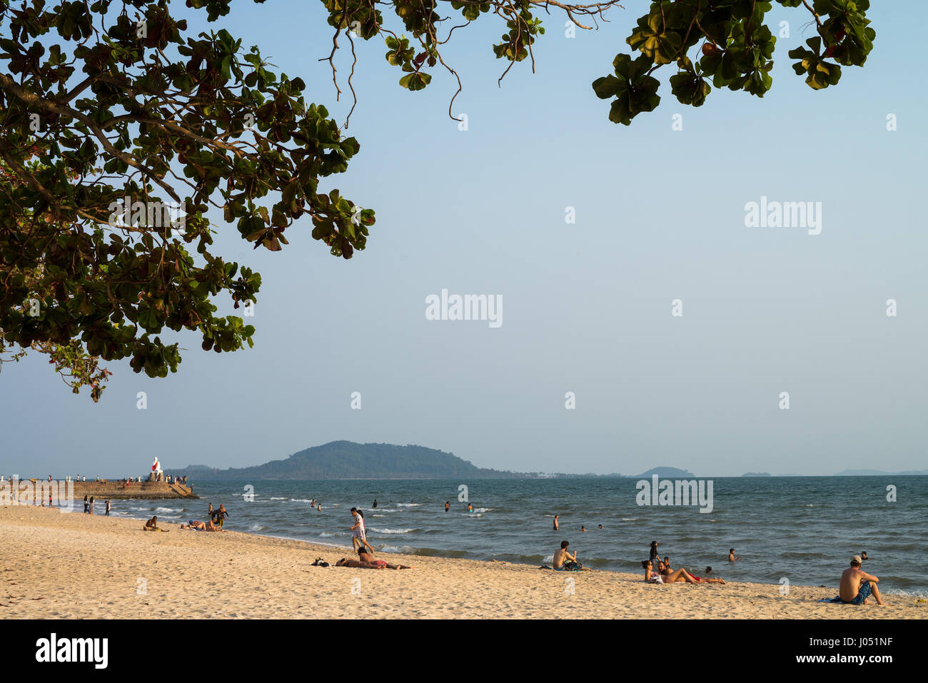 Local people on the beach of the village Keb, Cambodia, Asia Stock ...