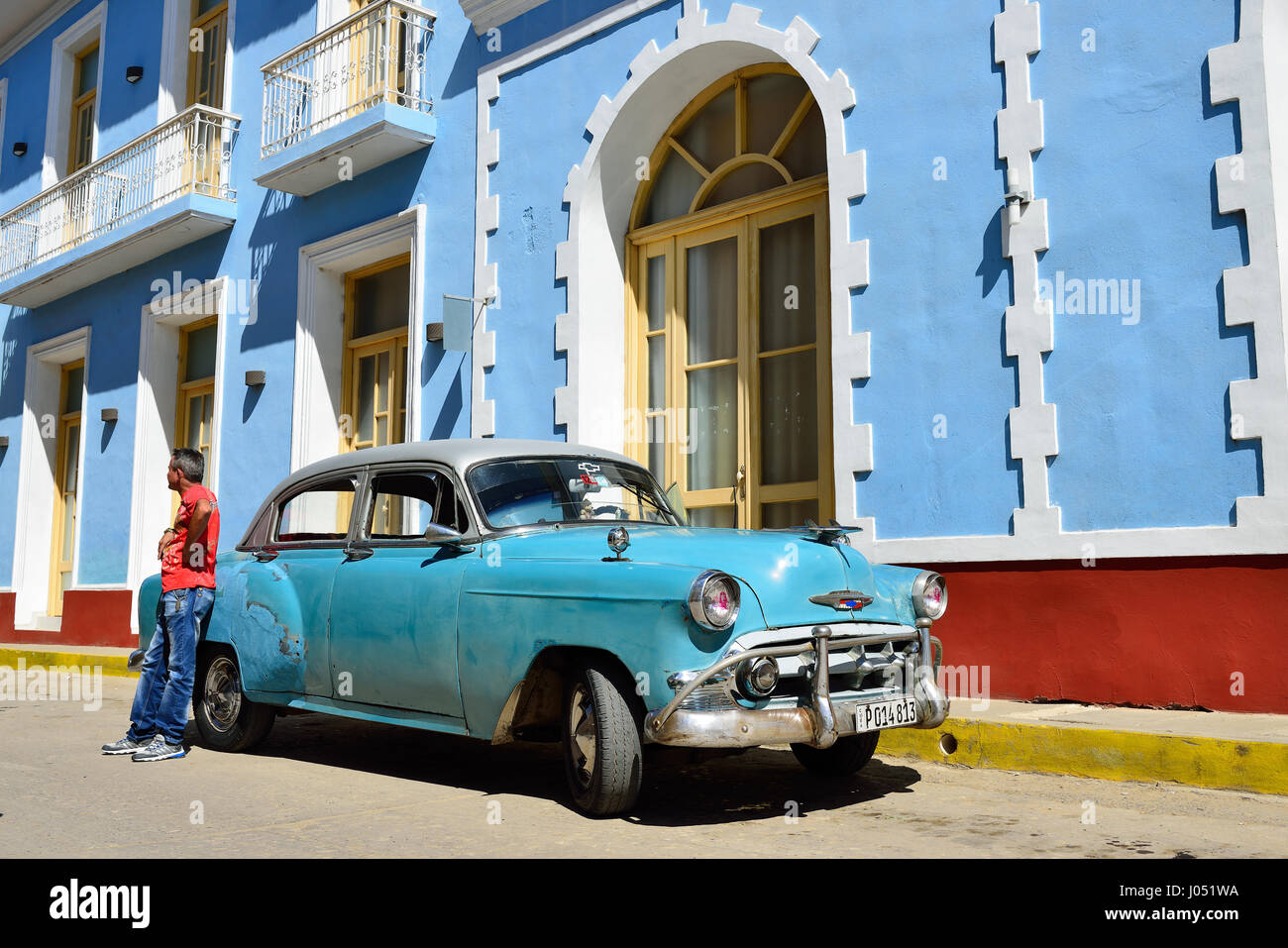 TRINIDAD, CUBA - NOVEMBER 08: Old American classical car processed into ...