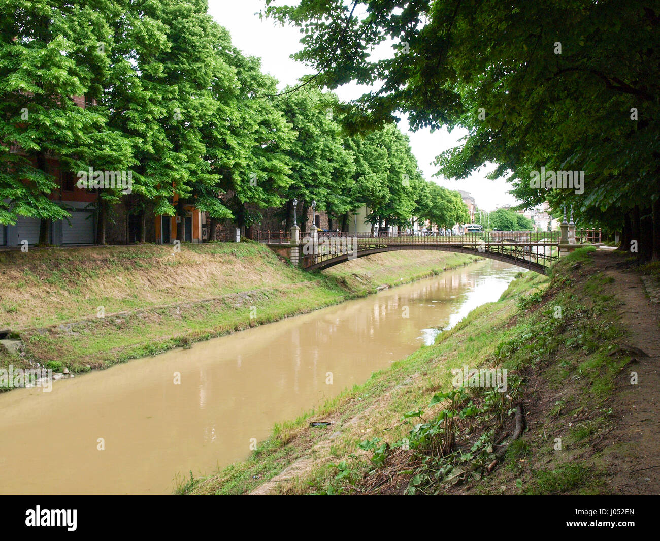Padova, Italy: Channel navigable river Stock Photo - Alamy