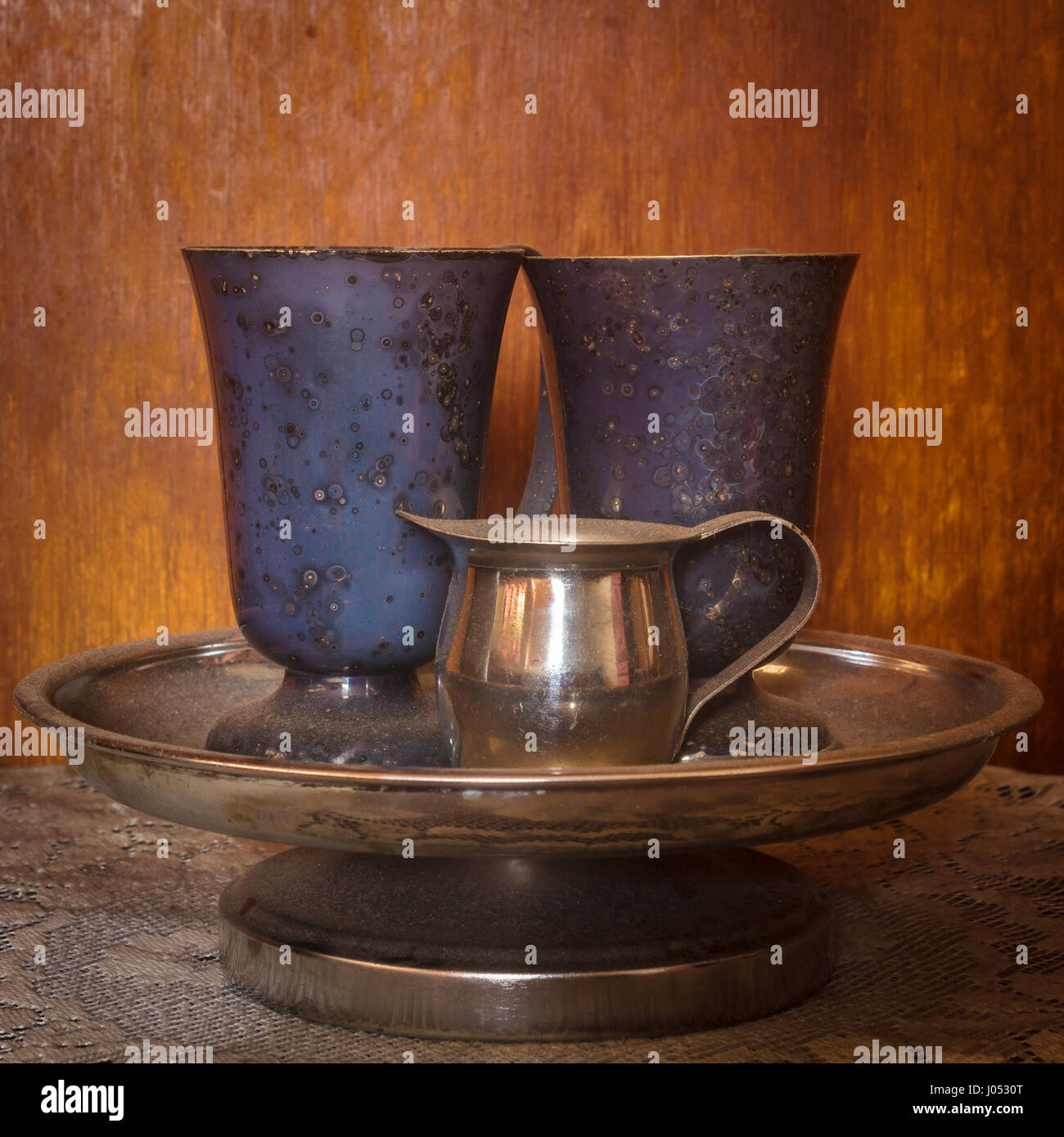 Old silver wares Stock Photo - Alamy