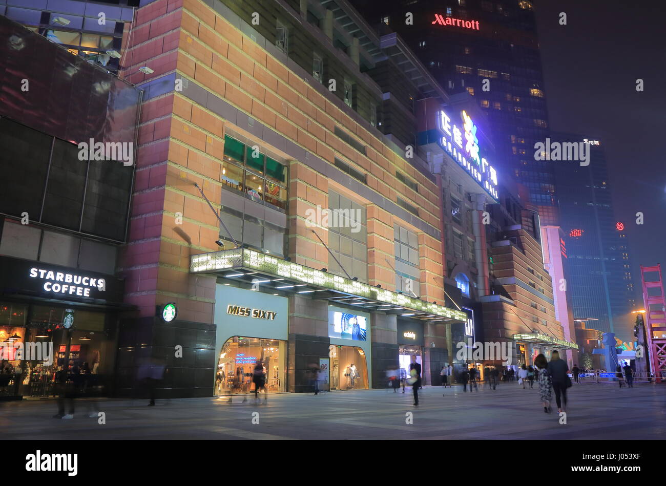 People visit Grandview mall in Guangzhou China. Grandview mall is a ...