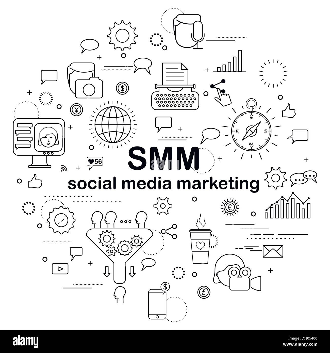 Smm marketing strategy seo Stock Vector Images - Alamy