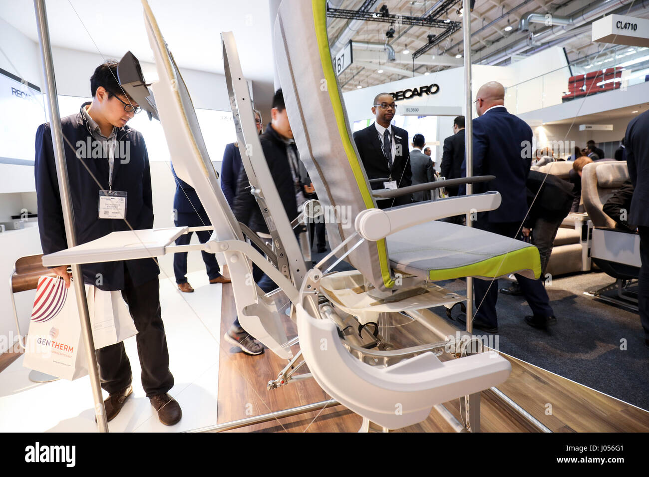Hamburg, Germany. 05th Apr, 2017. The components of a Recaro aircraft ...