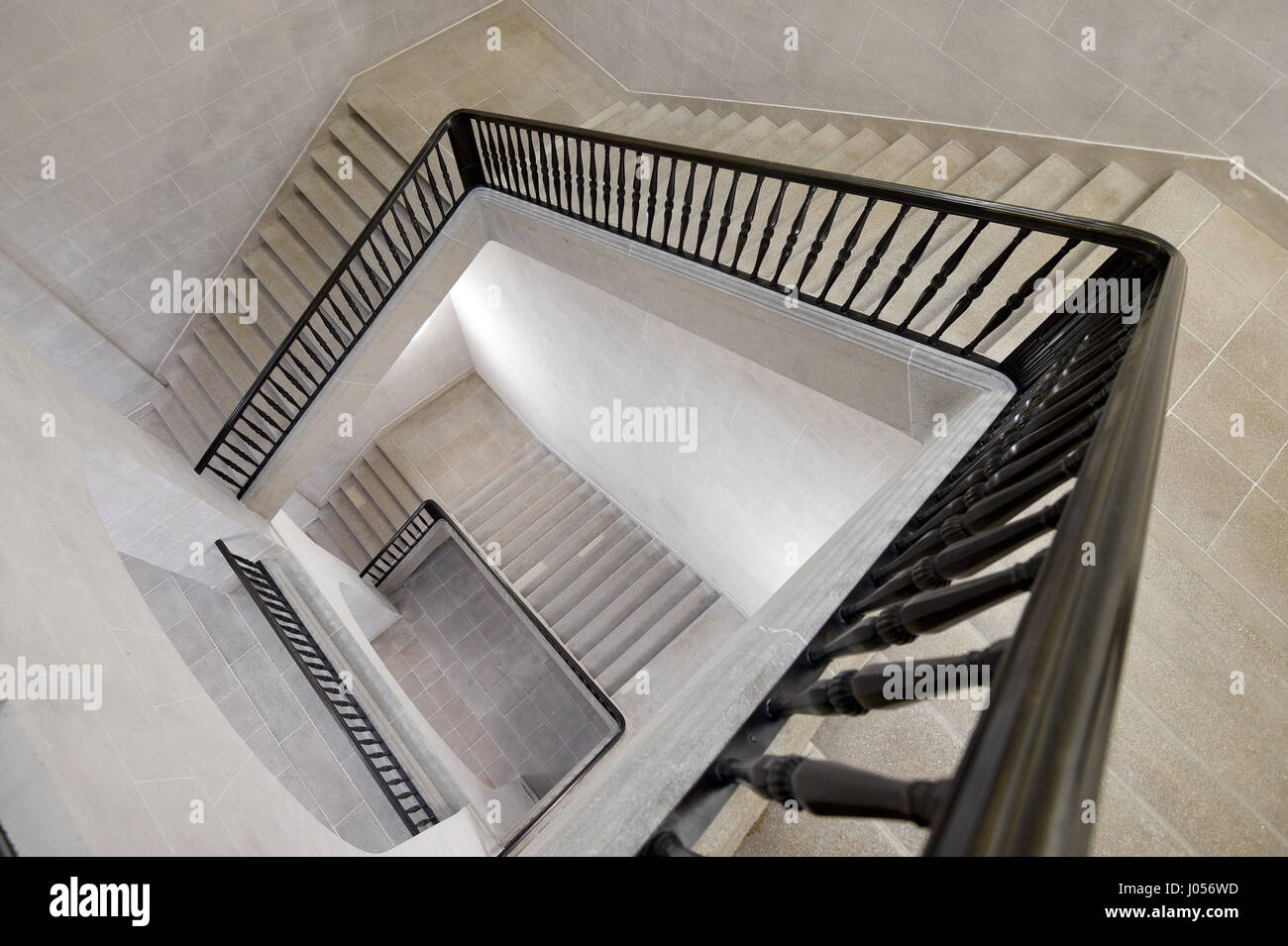Berlin, Germany. 07th Apr, 2017. An overhauled staircase seen during a ...