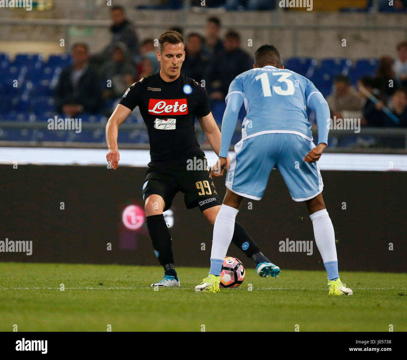 Rome, Italy. 9th April, 2017. Arkadiusz Milik during the italian serie ...