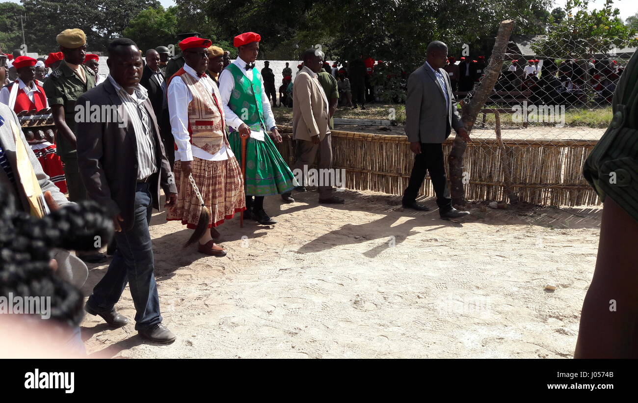 Barotseland, Zambia. 8th Apr, 2017. Lubosi Imwiko II. (2-L), King of ...