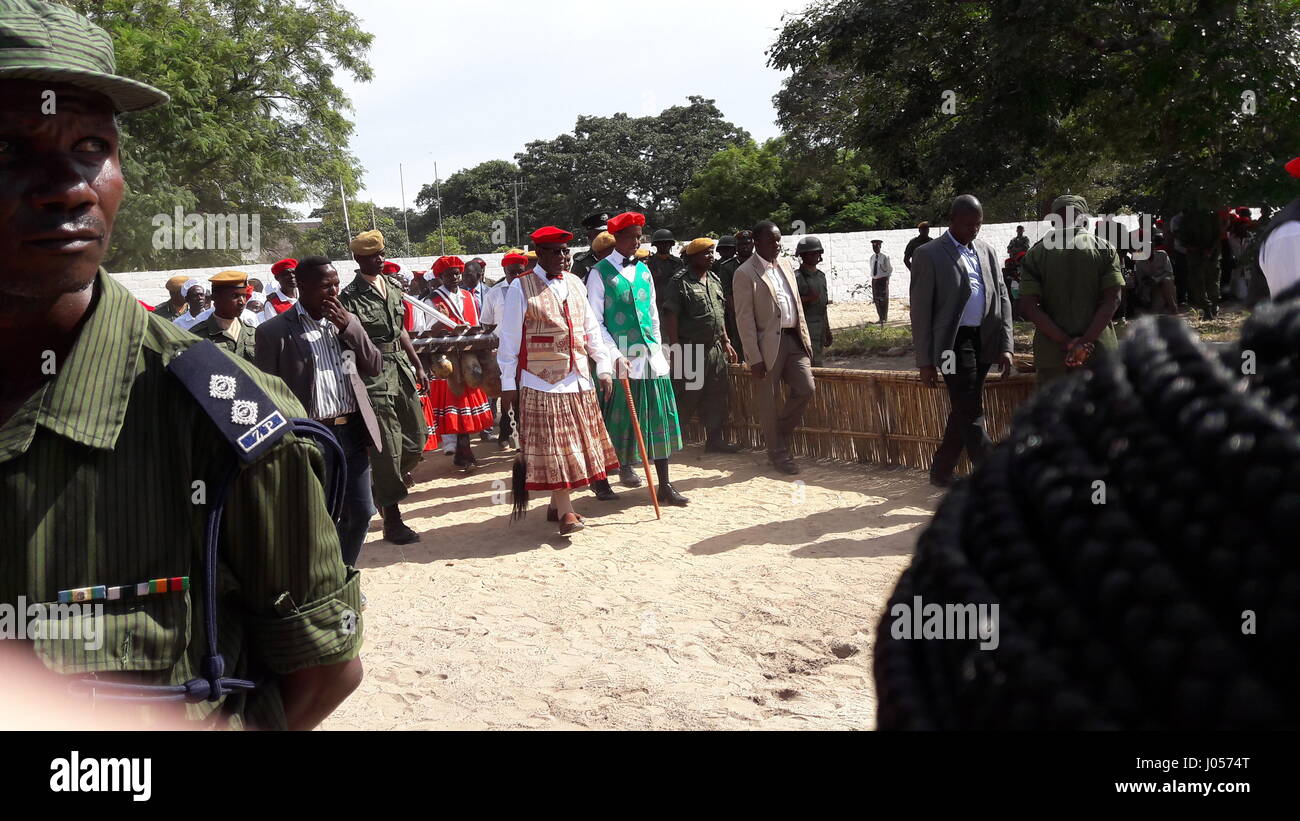 Barotseland, Zambia. 8th Apr, 2017. Lubosi Imwiko II. (2-L), King of ...