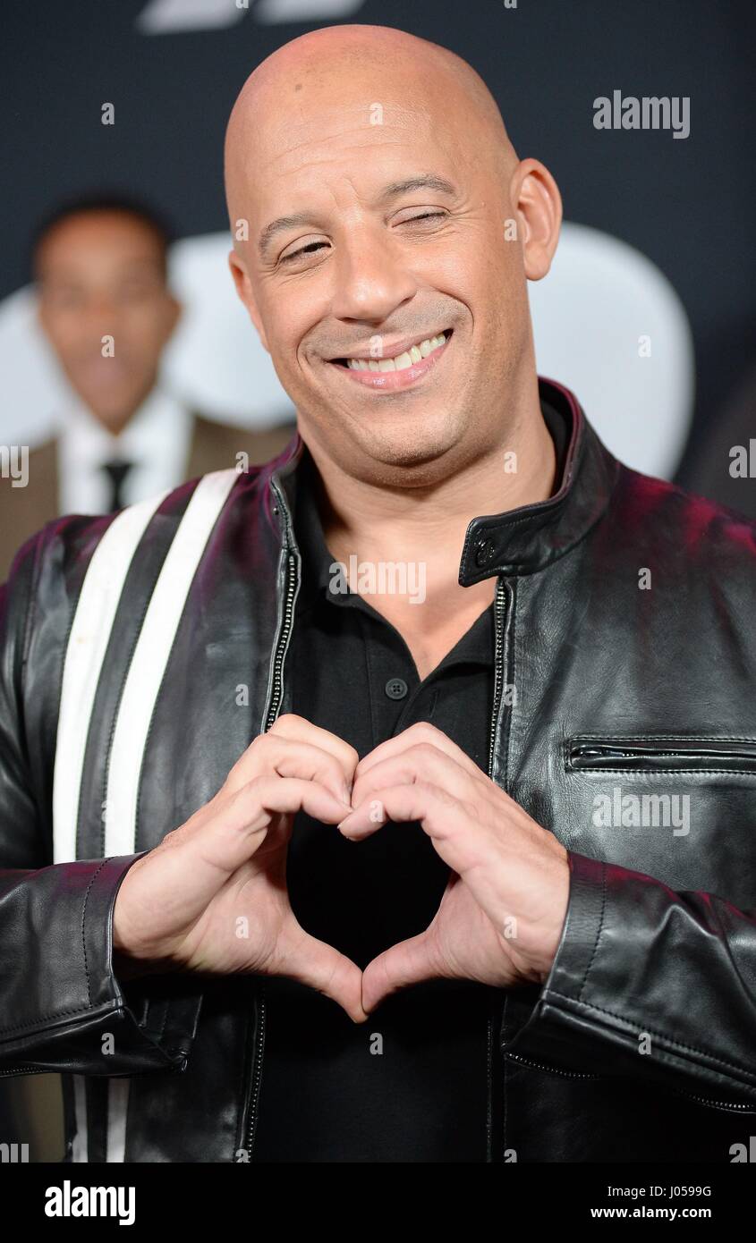 New York, NY, USA. 8th Apr, 2017. Vin Diesel at arrivals for THE FATE ...