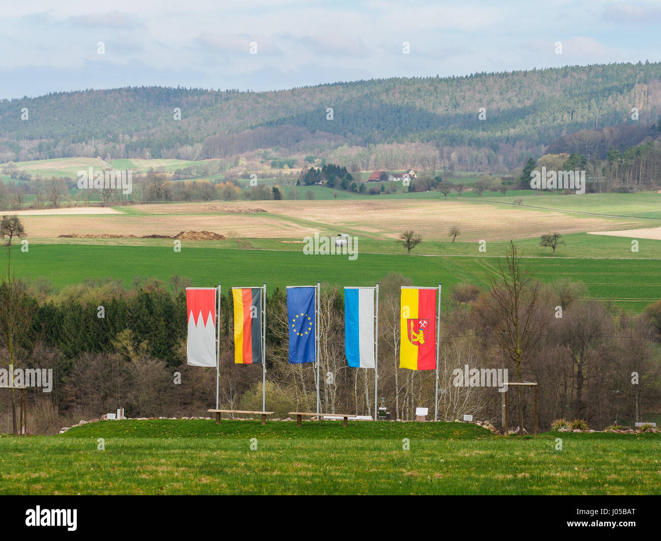 View of the center point of the European Union in Westerngrund, Germany ...