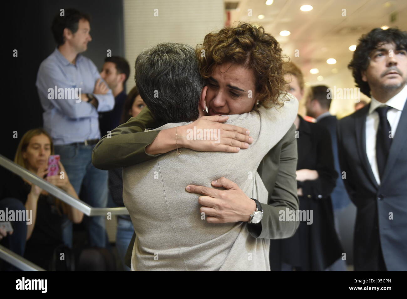 Madrid, Spain. 10th Apr, 2017. attending the burial of Carme Chacon in ...