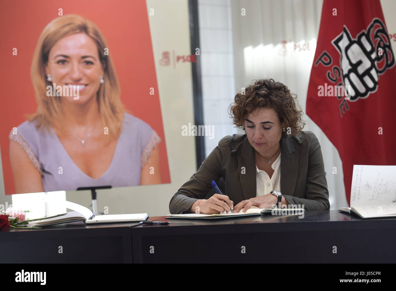 Madrid, Spain. 10th Apr, 2017. attending the burial of Carme Chacon in ...