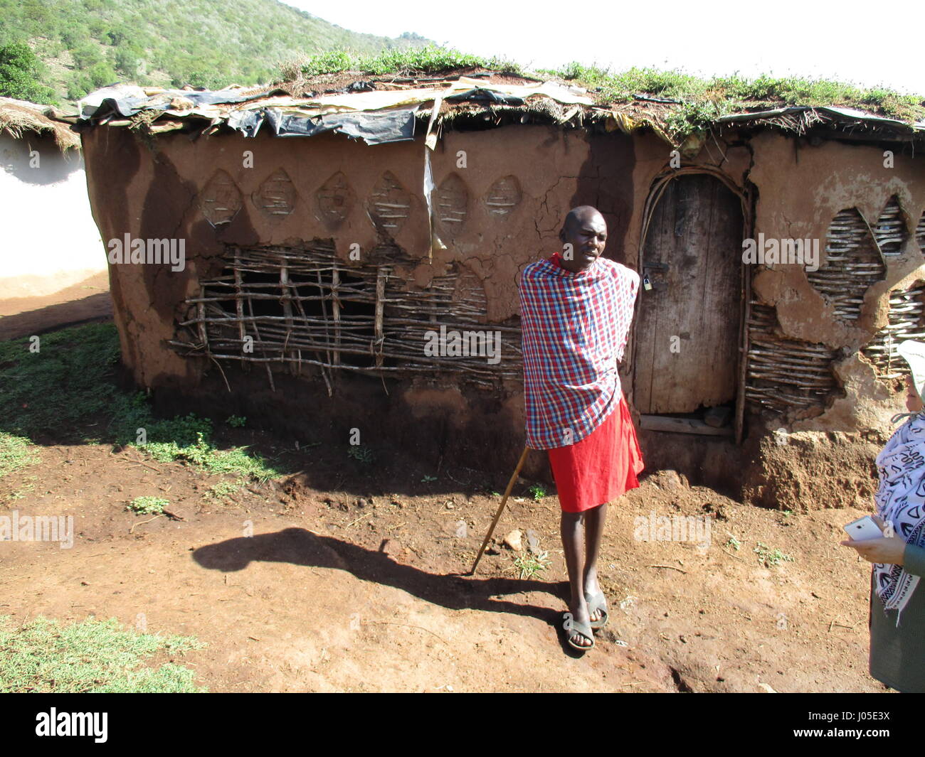 A man in traditional clothes of the Massai tribe, photographed at the ...