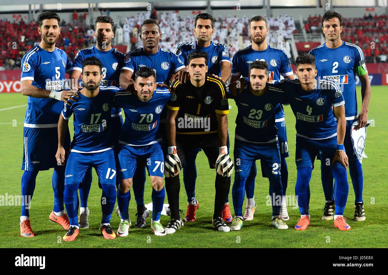 Doha, Qatar. 10th Apr, 2017. Players of Iran's Esteghlal Khouzestan ...