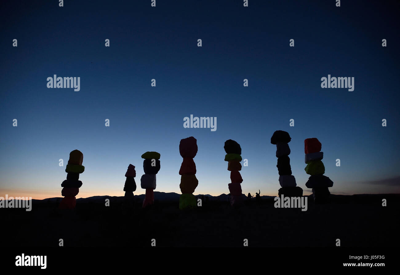 Jean, Nevada, USA. 10th Apr, 2017. People photograph at sunset the ...