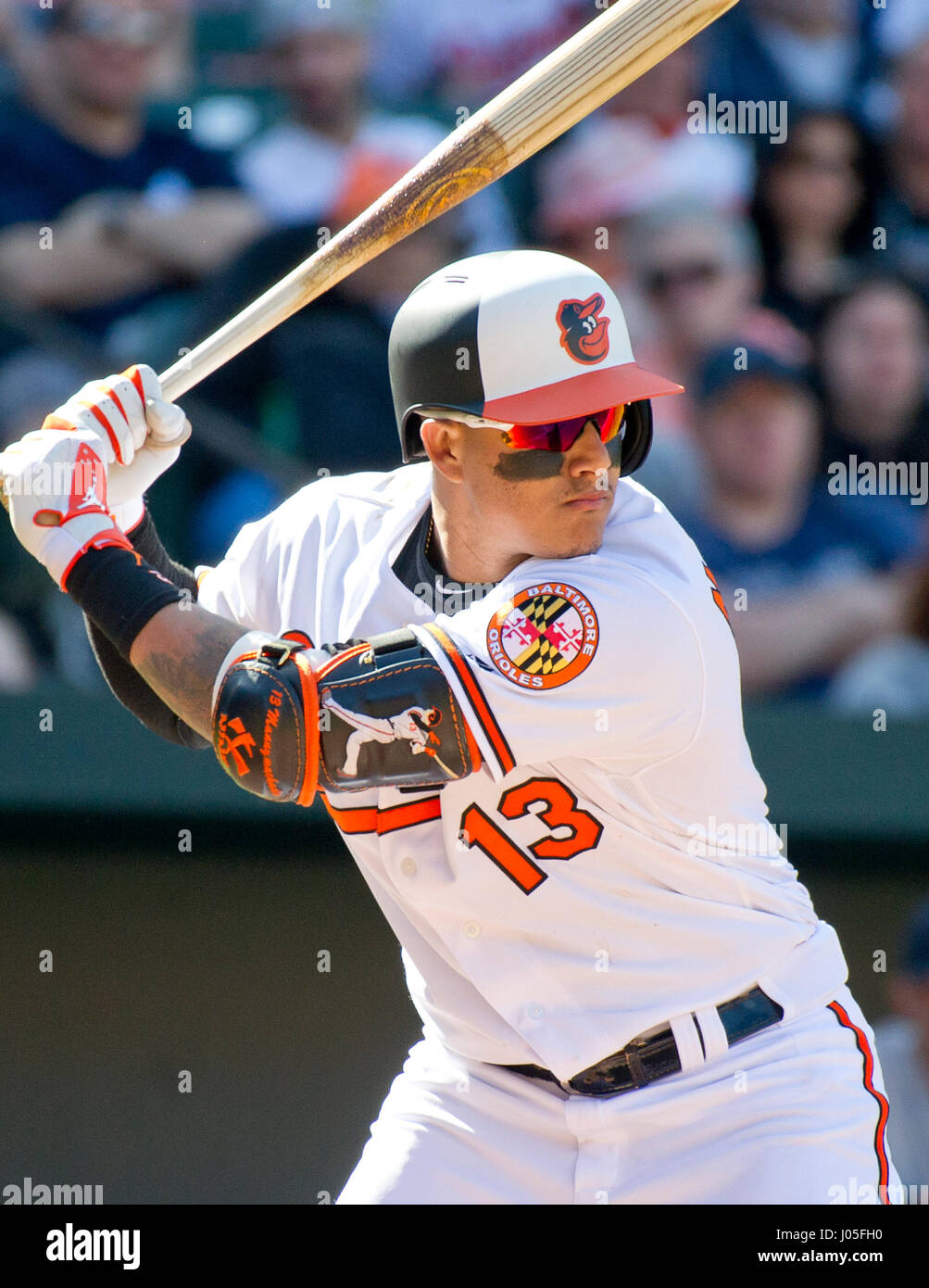 Baltimore, Us. 09th Apr, 2017. Baltimore Orioles third baseman Manny ...