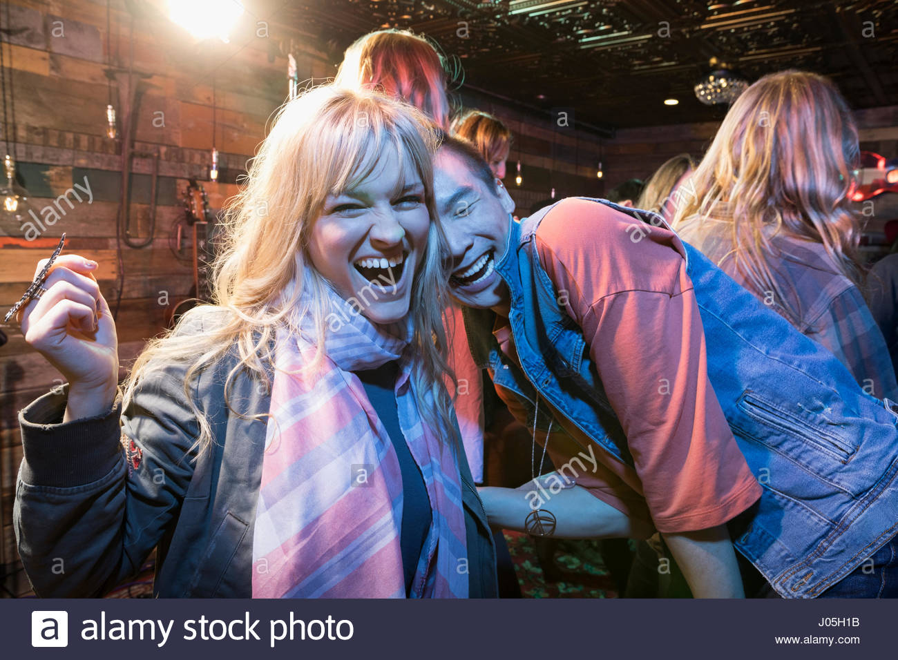 Portrait laughing couple enjoying party Stock Photo - Alamy