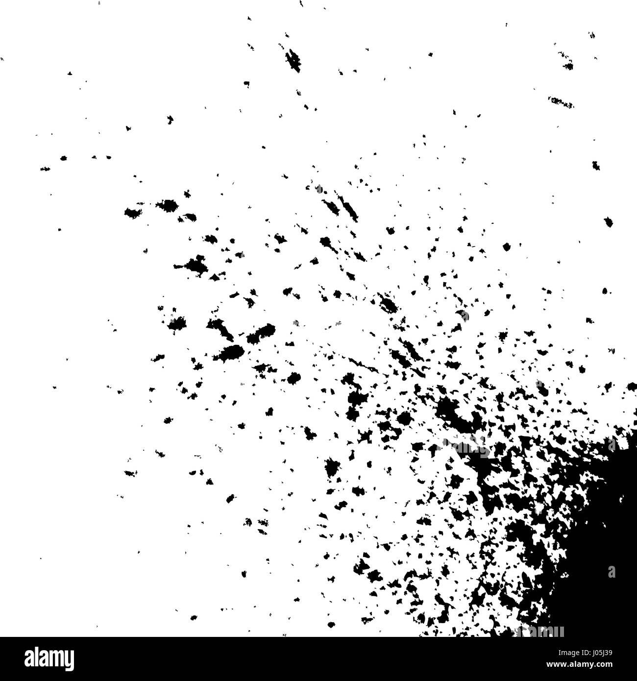 Acrylic black explosion paint splatter. Small drops, spots isolated on ...