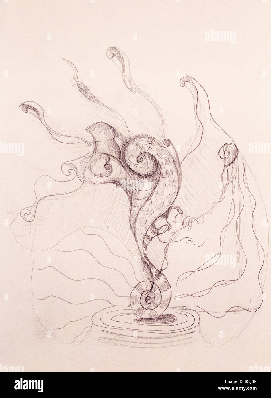 Ornamental Drawing on paper. Original hand draw Stock Photo - Alamy