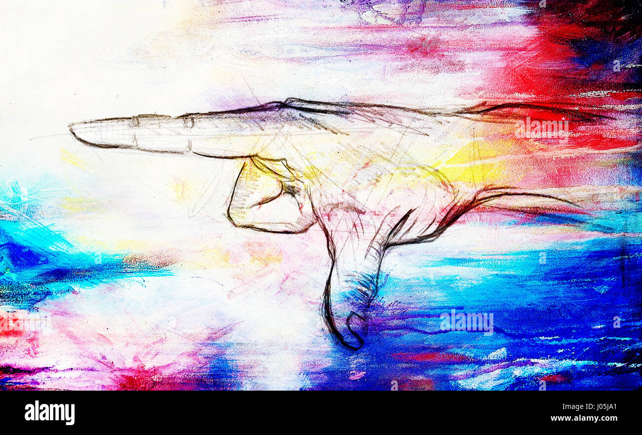Drawing hand, pencil sketch on paper, color and vintage effect Stock ...