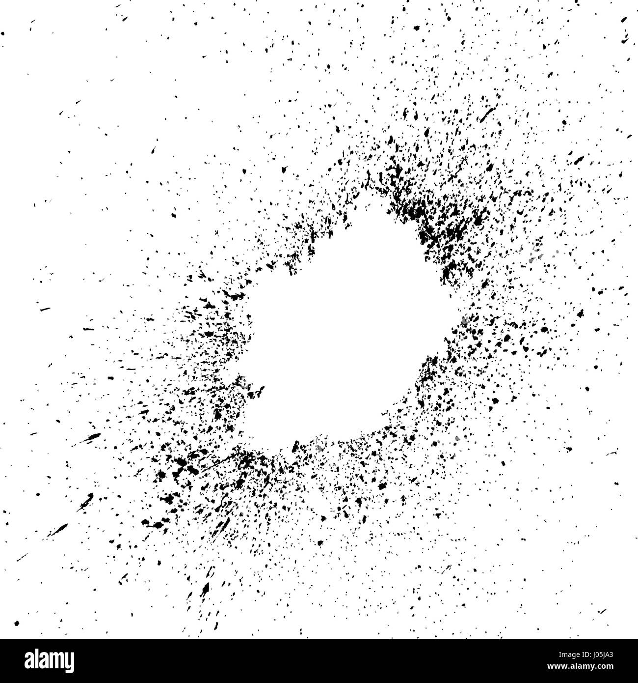 Acrylic black explosion paint splatter. Small drops, spots isolated on ...