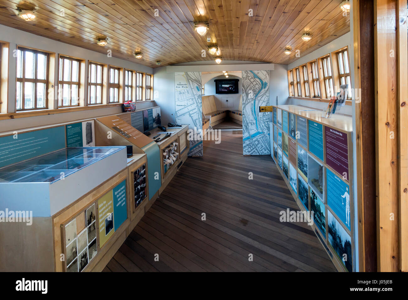 Inside canal barge Vulcan at Summerlee, Museum of Scottish Industrial ...