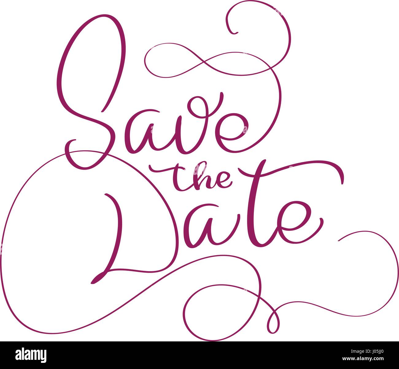 Save the date text on white background. Calligraphy lettering Vector ...