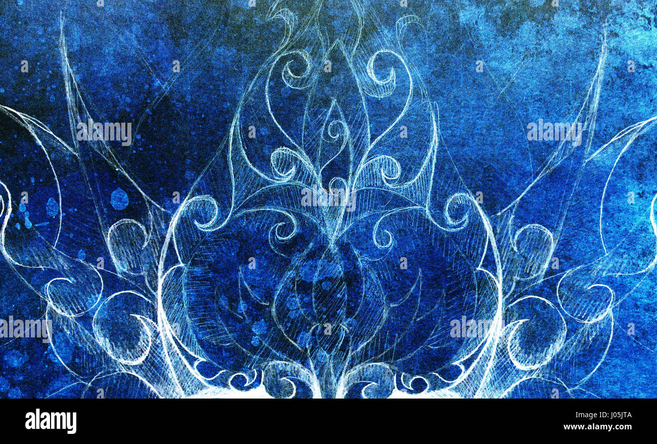 Ornamental Drawing. Original hand draw and computer collage. Color ...