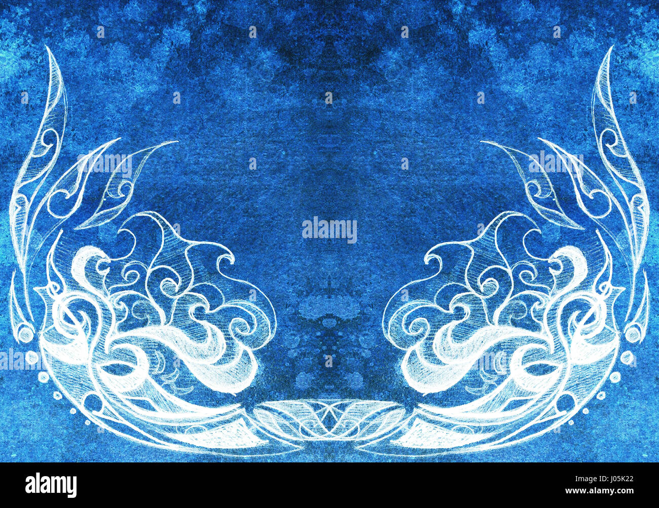 Ornamental Drawing. Original hand draw and computer collage. Color ...