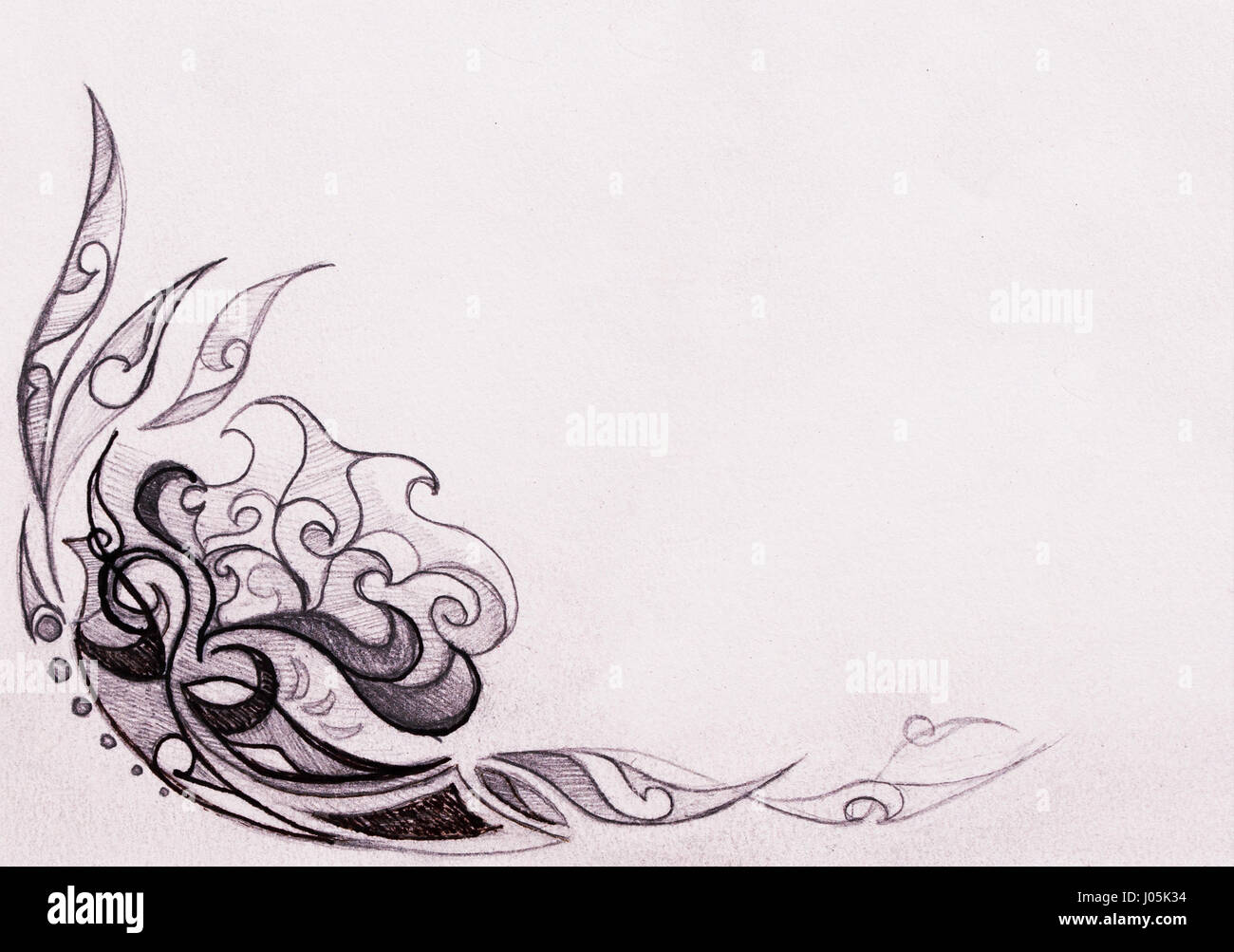 Ornamental Drawing. Original hand draw and computer collage Stock Photo ...