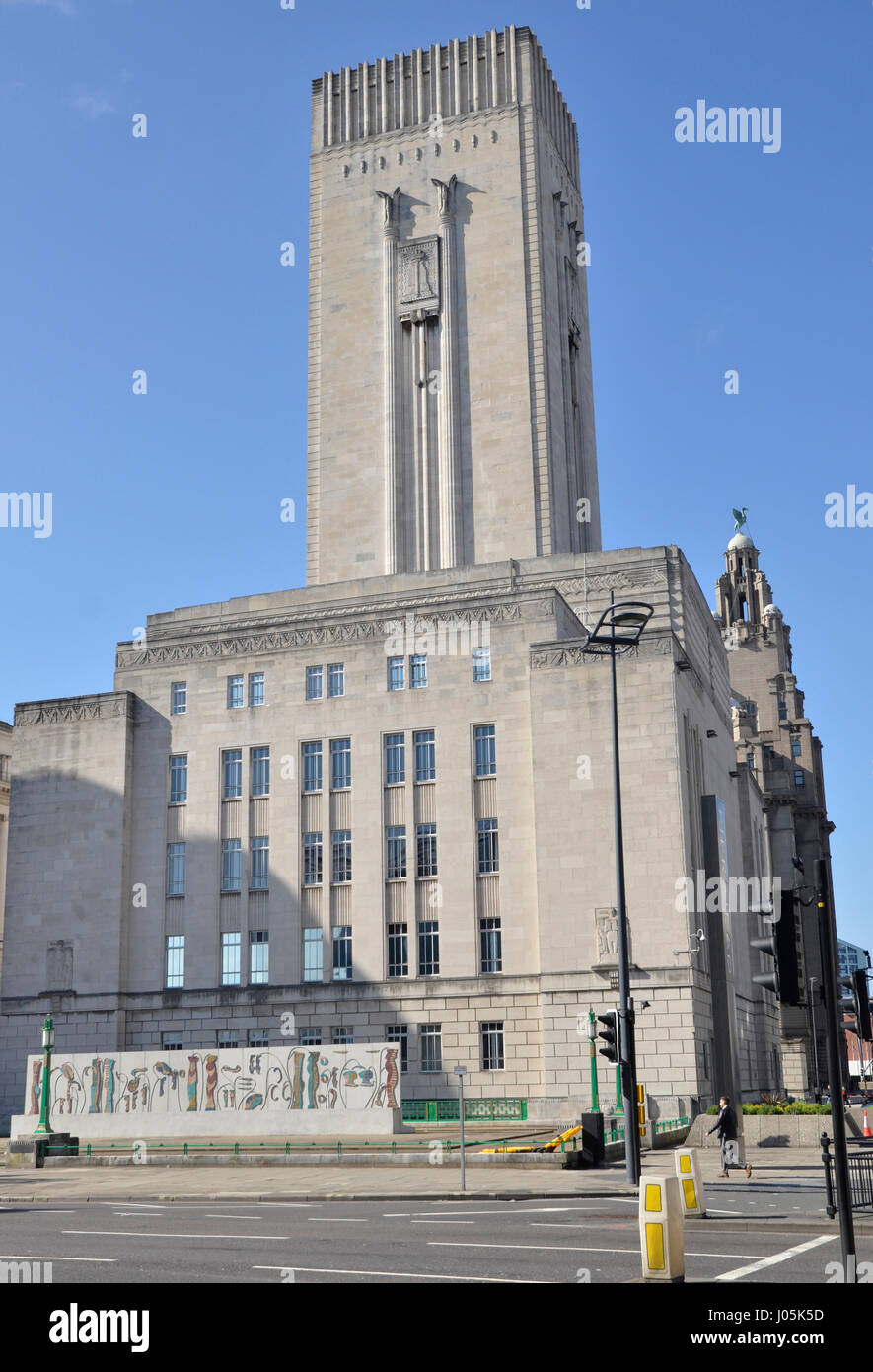 The Mersey Tunnel building on the Pier Head area on the River Mersey in ...