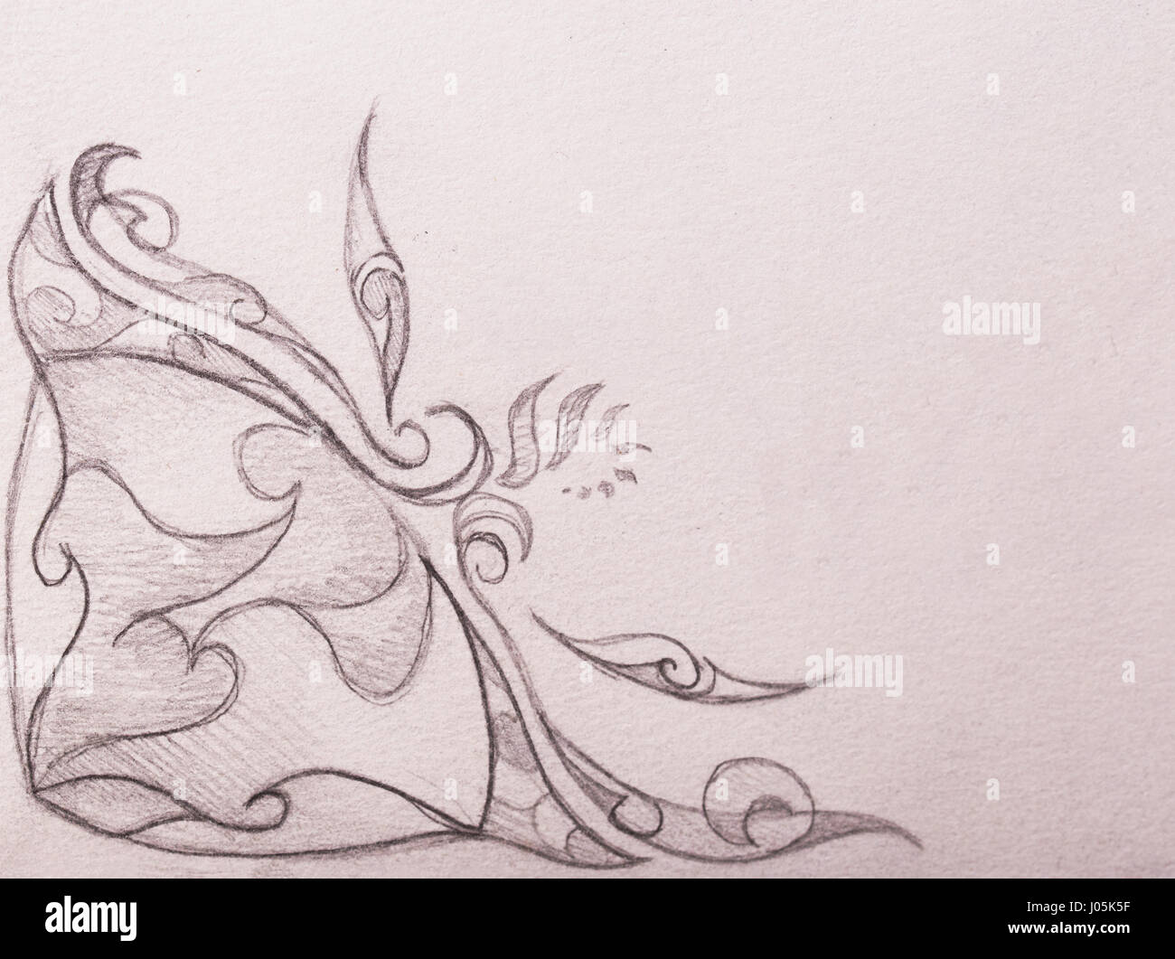 Ornamental Drawing. Original hand draw and computer collage Stock Photo ...