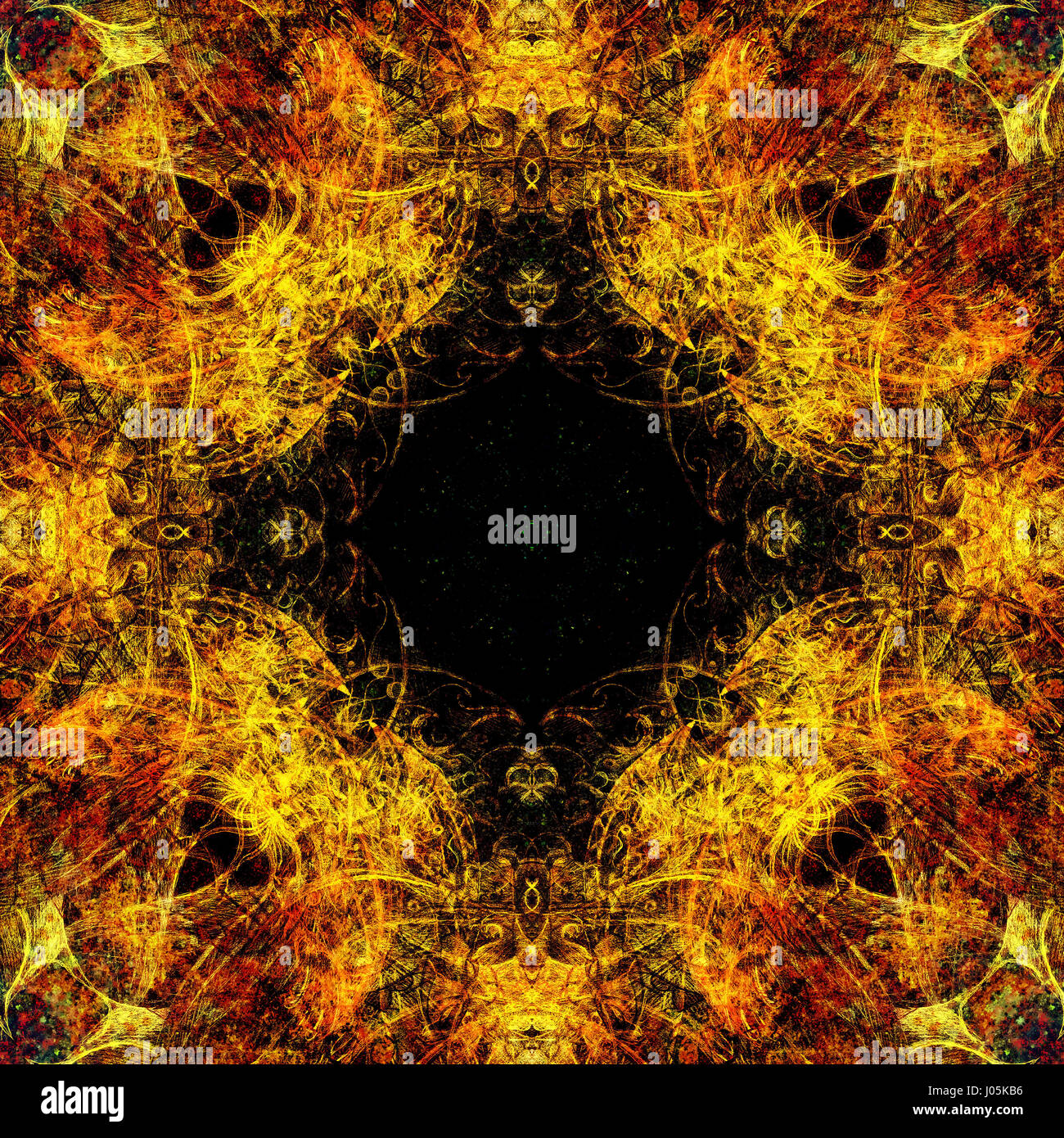 Ornamental mandala. Original hand draw and computer collage. Color ...