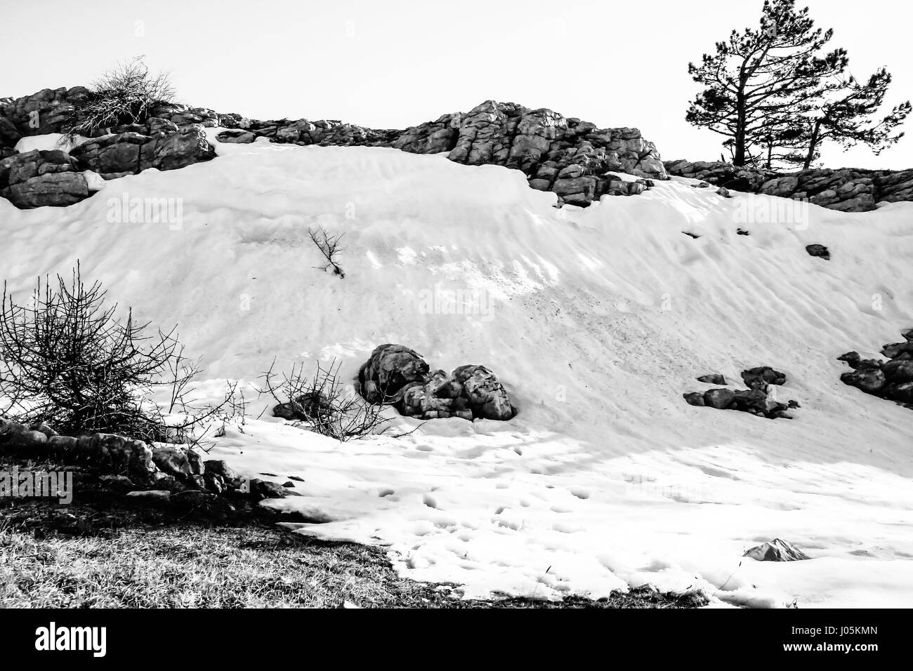 Snow under sun Black and White Stock Photos & Images - Alamy