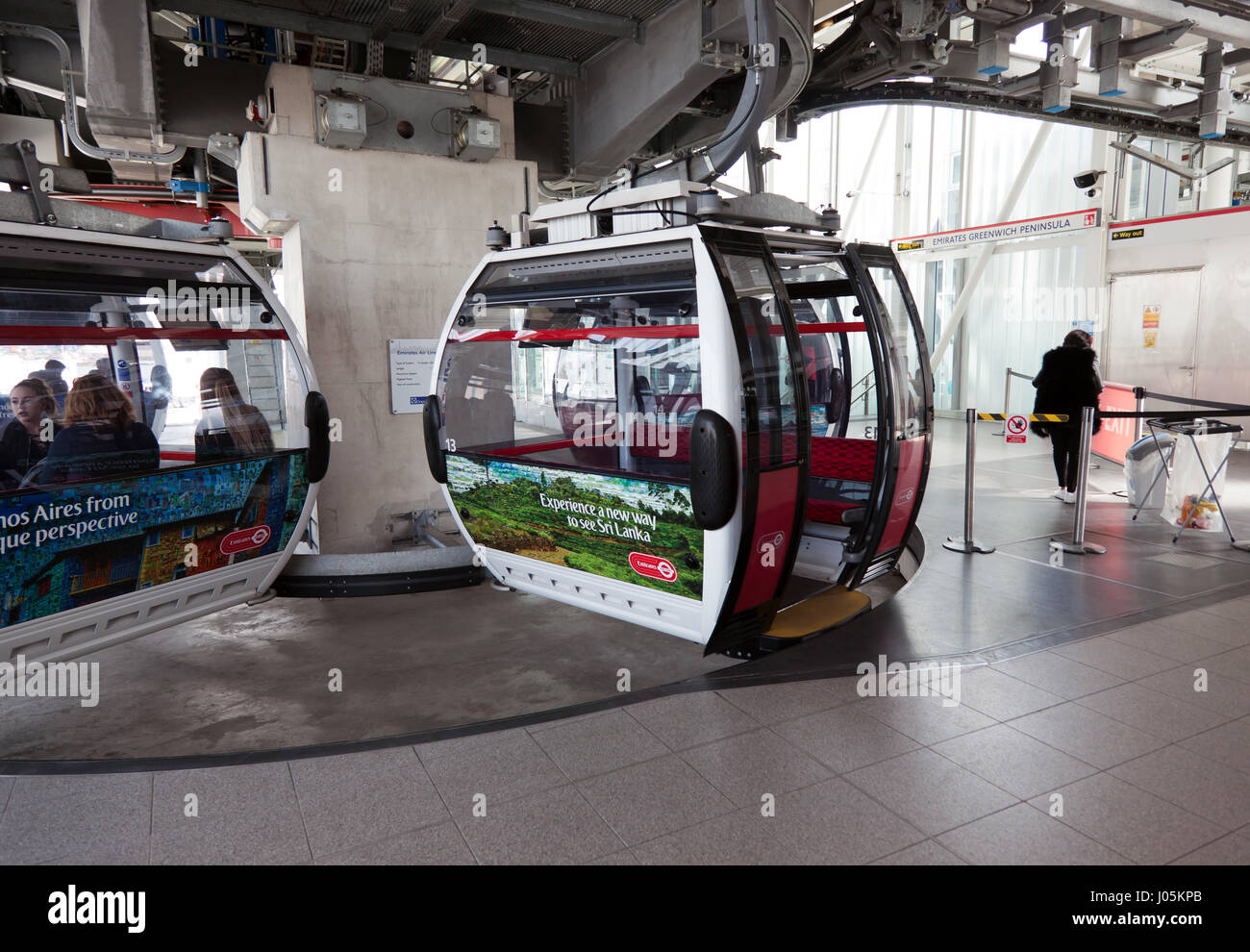 Internal view of the Greenwich Peninsular Cable Car Station run by TFL ...