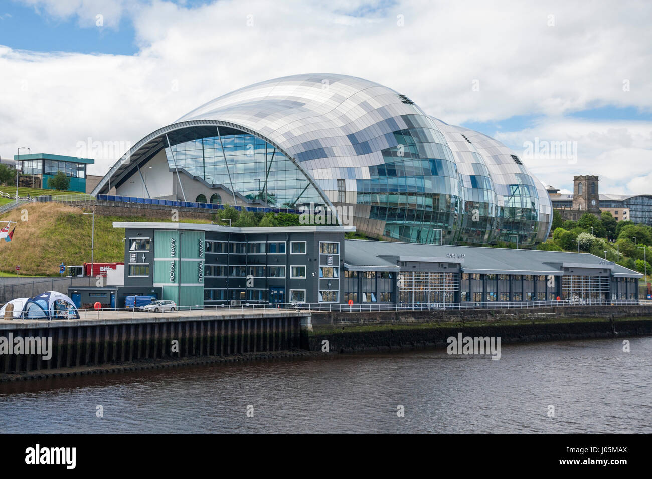 The Sage,Gateshead and Royal Navy Training Centre,HMS Calliope,England ...