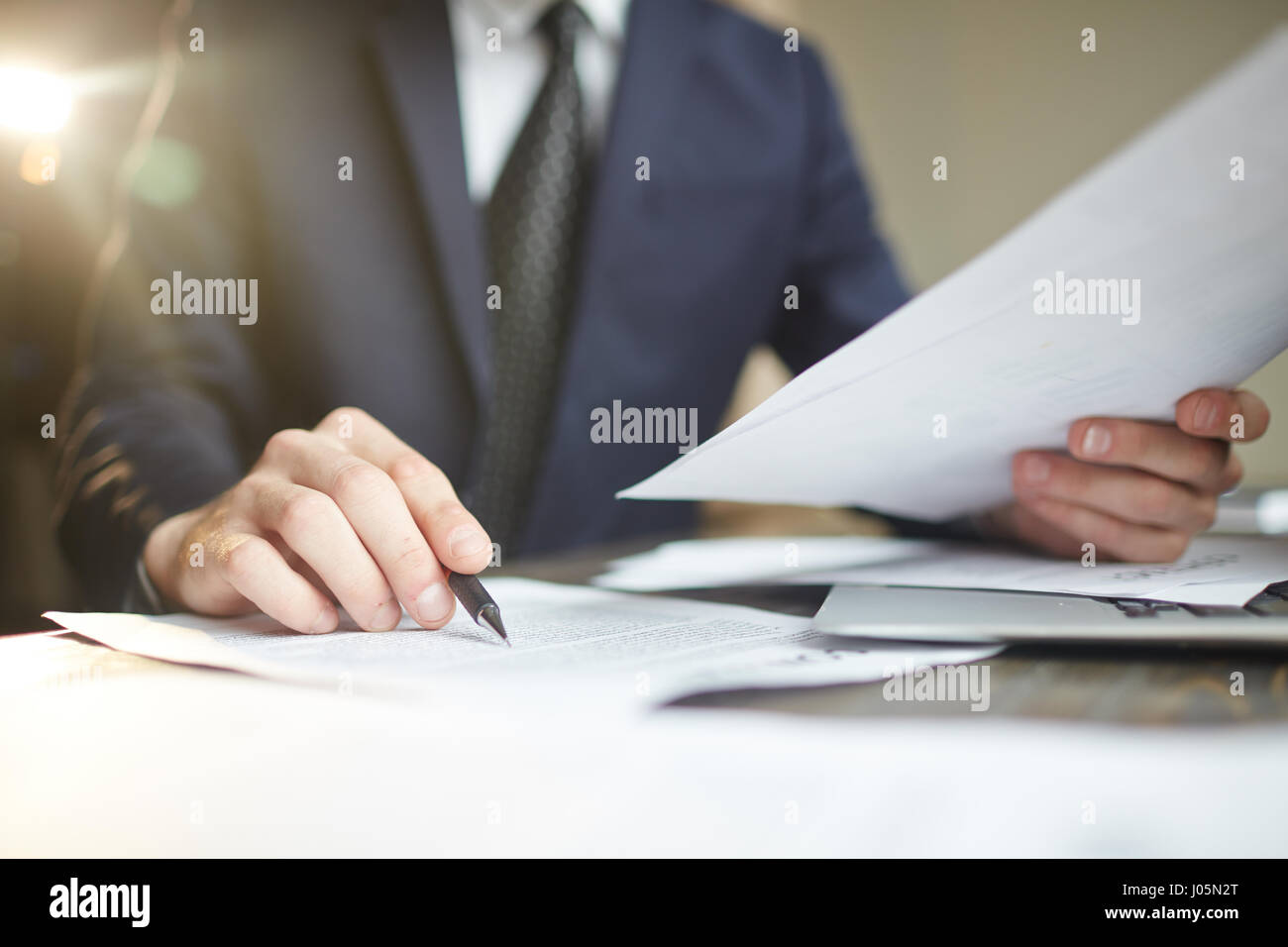 Closeup portrait of unrecognizable successful businessman wearing black ...
