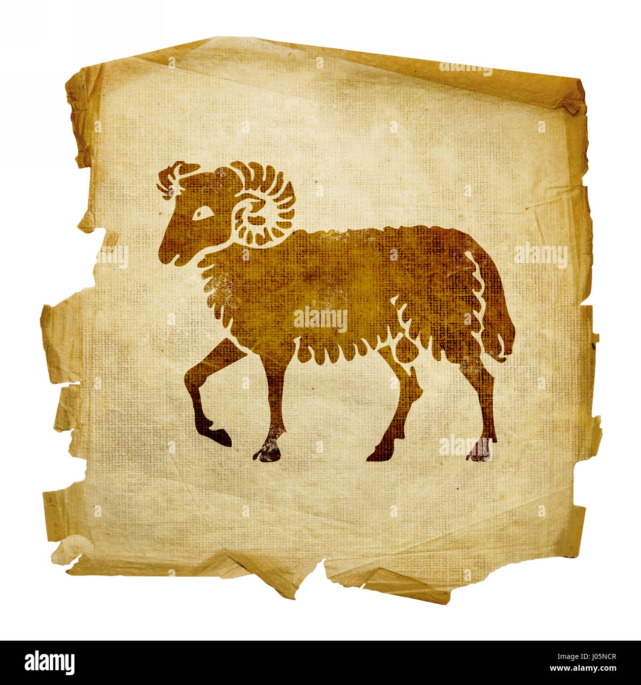 Aries zodiac old, isolated on white background Stock Photo - Alamy