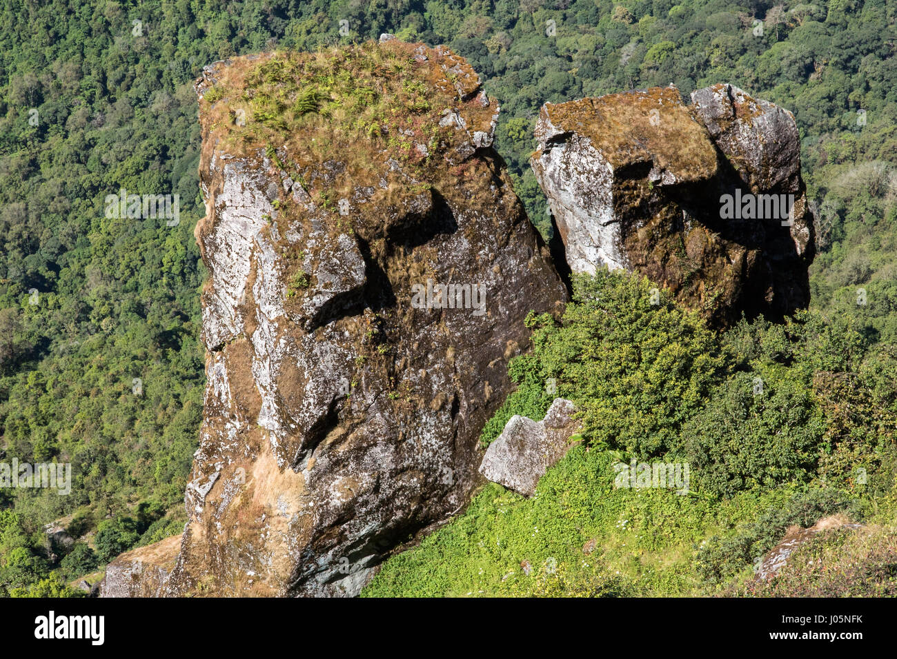 A rock called "Pha-Ngam Noi" on the Kew Mae Pan Nature Trail in Doi ...