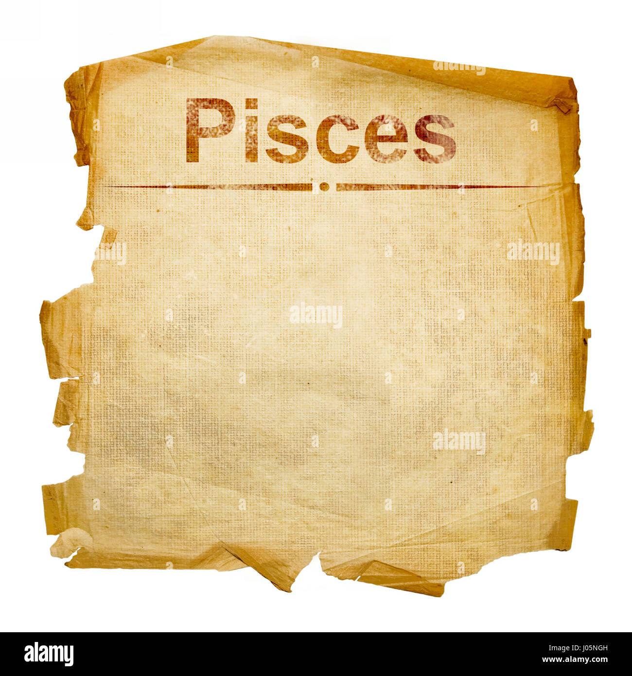 Pisces zodiac old, isolated on white background Stock Photo - Alamy