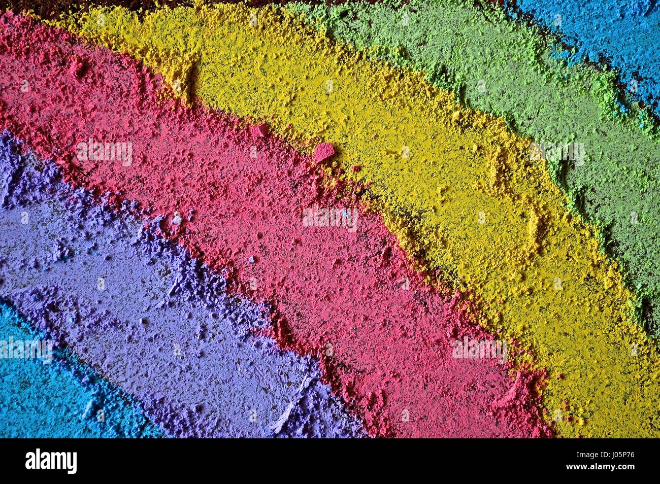 Rainbow chalk on pavement Stock Photo - Alamy
