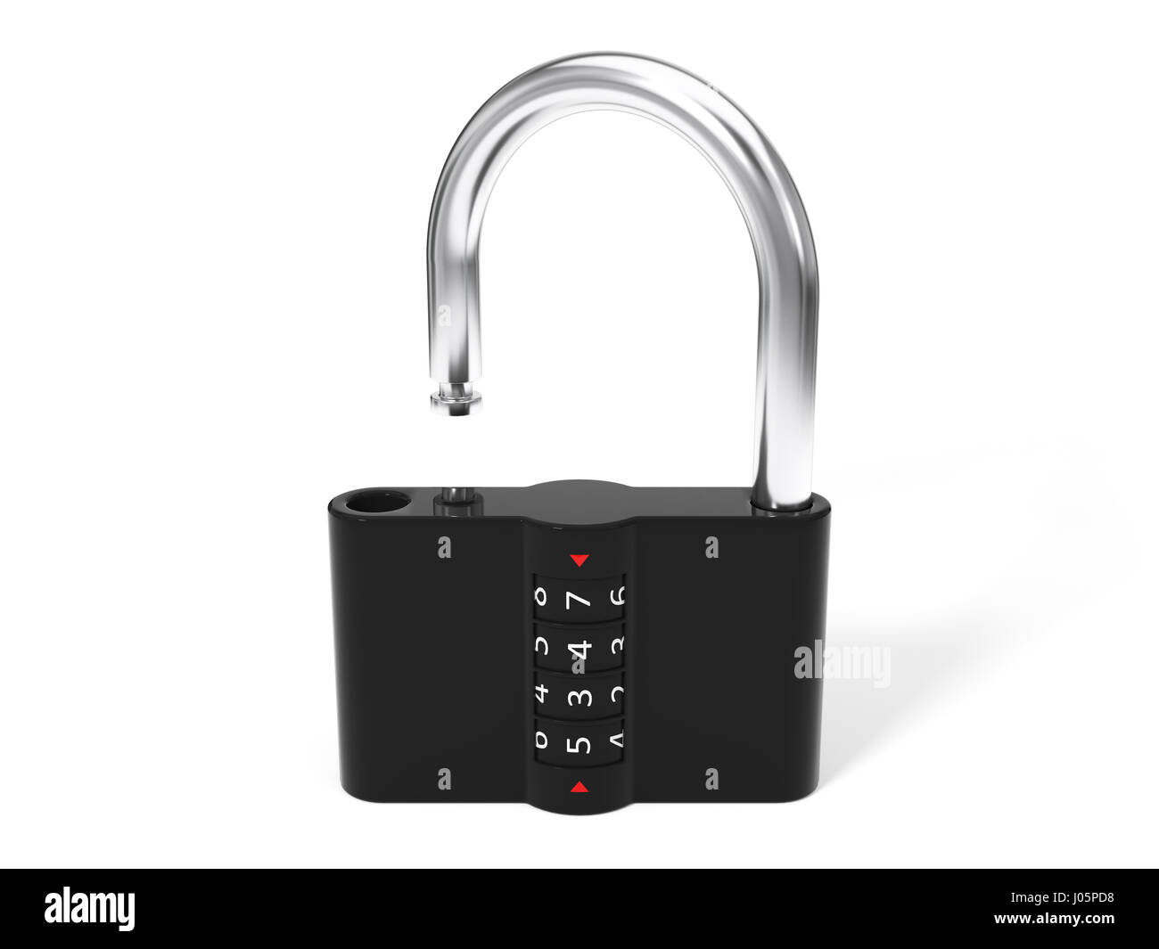 3d illustration of black padlock with code. isolated on white Stock ...
