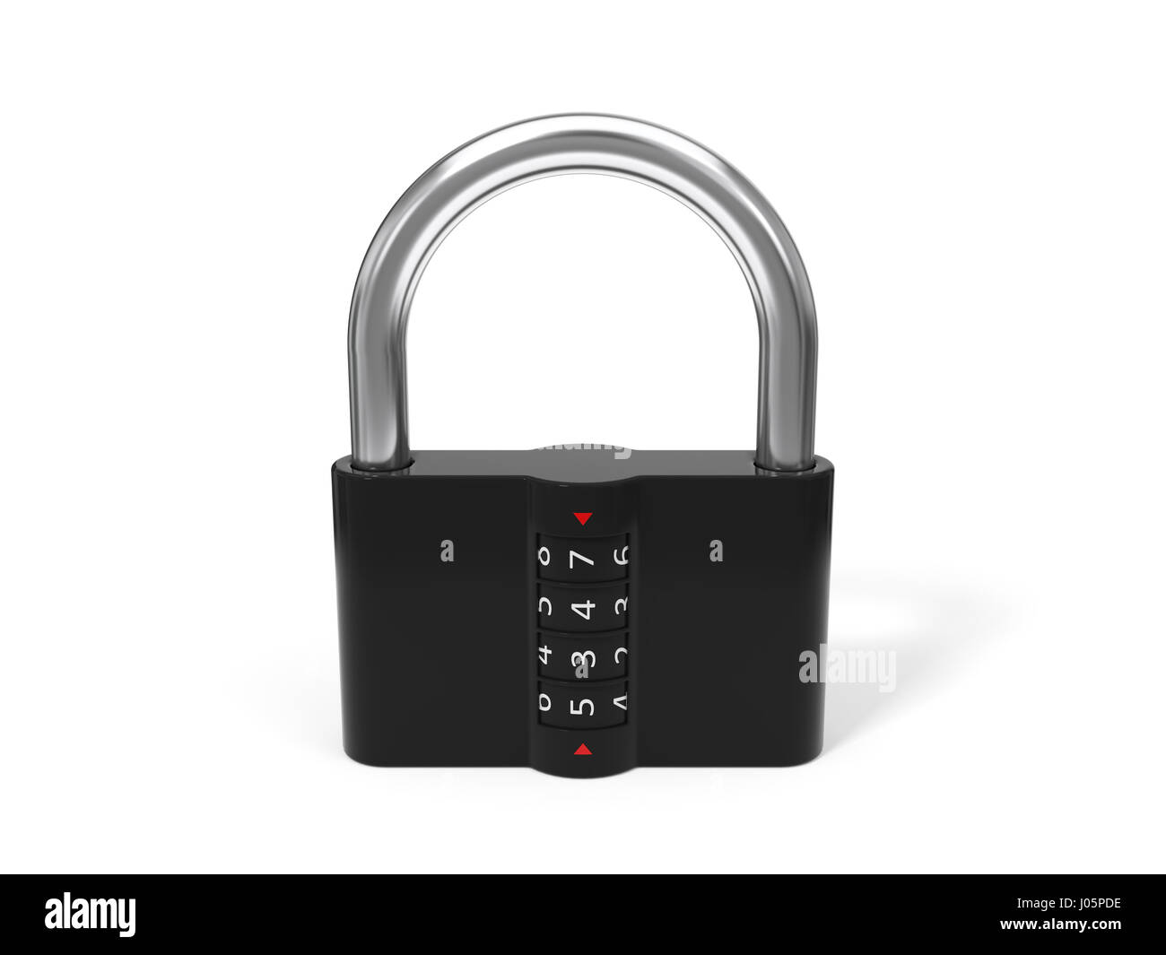3d illustration of black padlock with code. isolated on white Stock ...